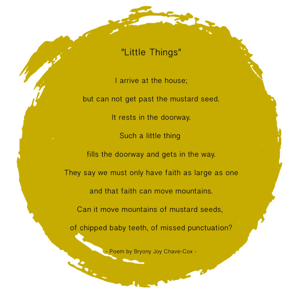 “Little Things” – Poem by Bryony Joy Chave-Cox – The Space Outside